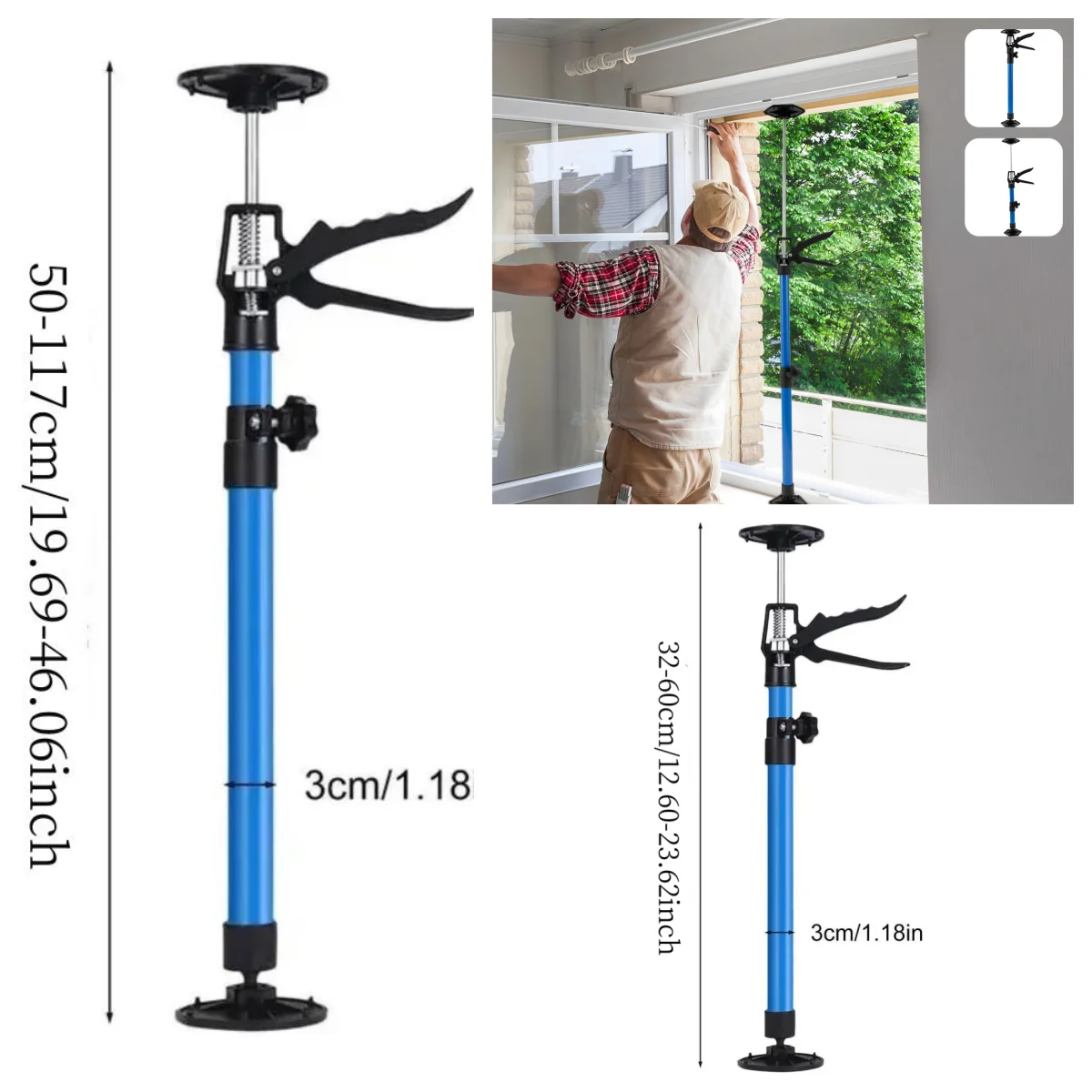 Telescopic-Steel-Support-Rod-Extends-to-45inch-Adjustable-Lifting ...