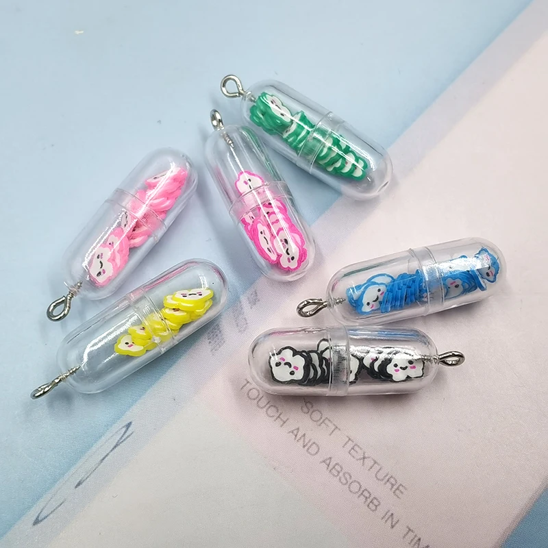 10pcs Cartoon Smiling Face Cloud Capsule Charms for Jewelry Making Cute ...