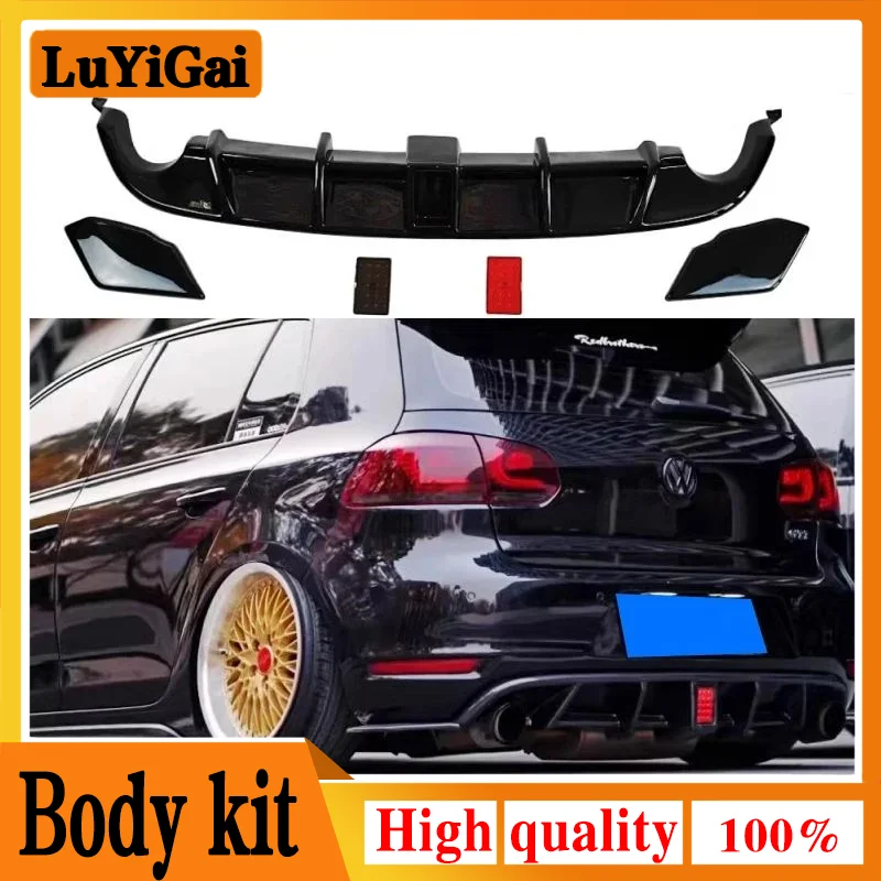 Rear-Diffuser-for-Volkswagen-Golf-MK6-GTI-2008-2013-Glossy-Black-Car ...