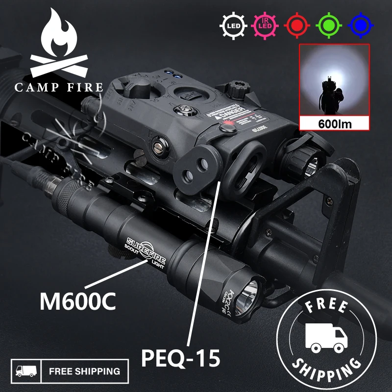 Tactics-PEQ15-Airsoft-Red-Green-Blue-Powerful-Lasers-Dot-IR-Indicator-Surefir-M600-M600C-PEQ ...