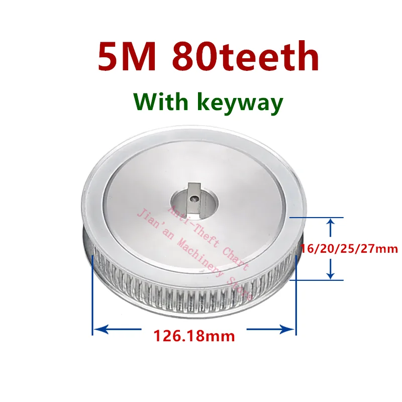 80-Teeth-HTD-5M-Synchronous-Timing-Pulley-Bore-With-keyway-Key-strip ...