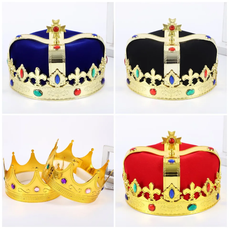 King Crowns Royal Purple Velvet Crown - Unimprintable - Hats King Crown ...