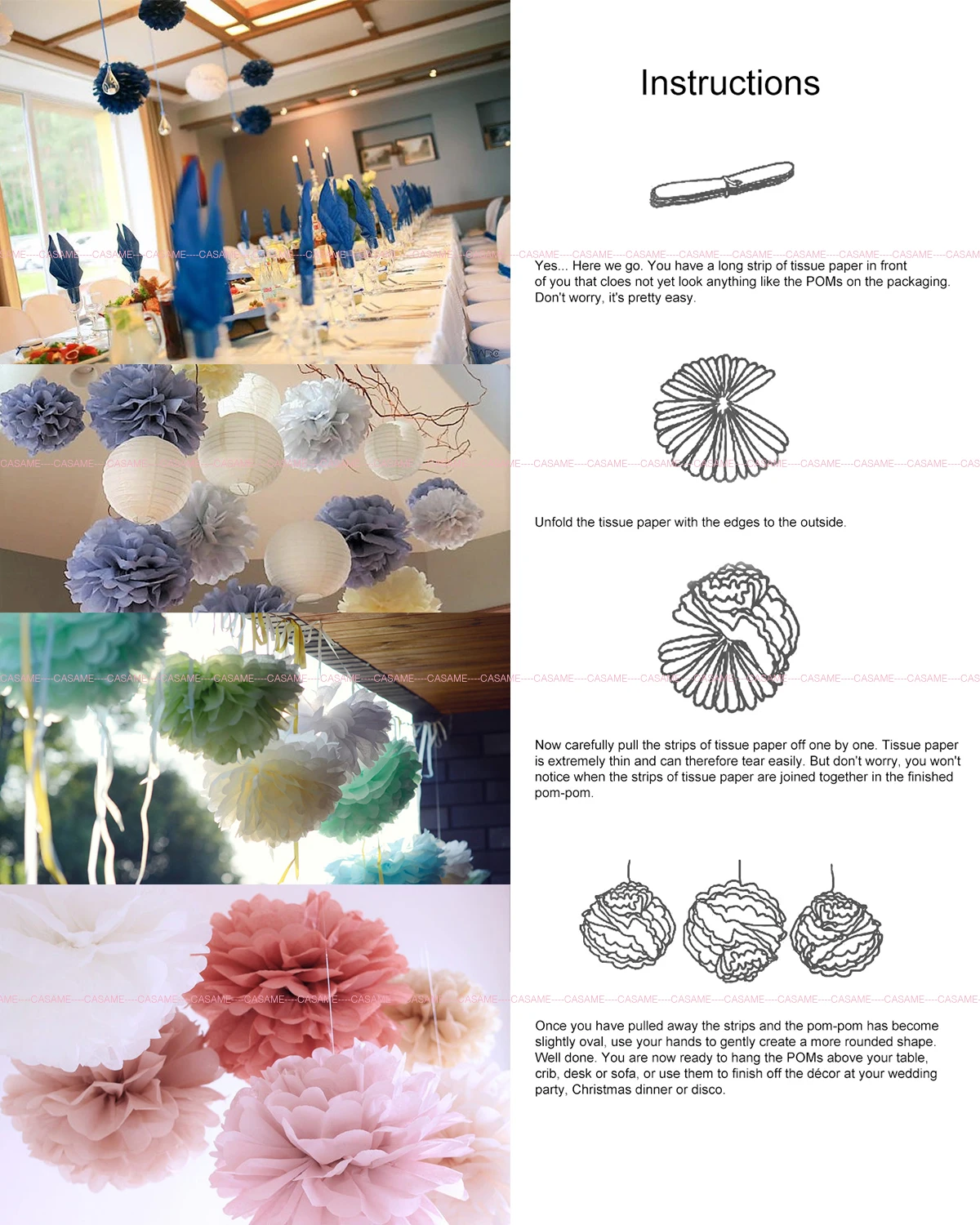 Tissue Paper Flower Garland