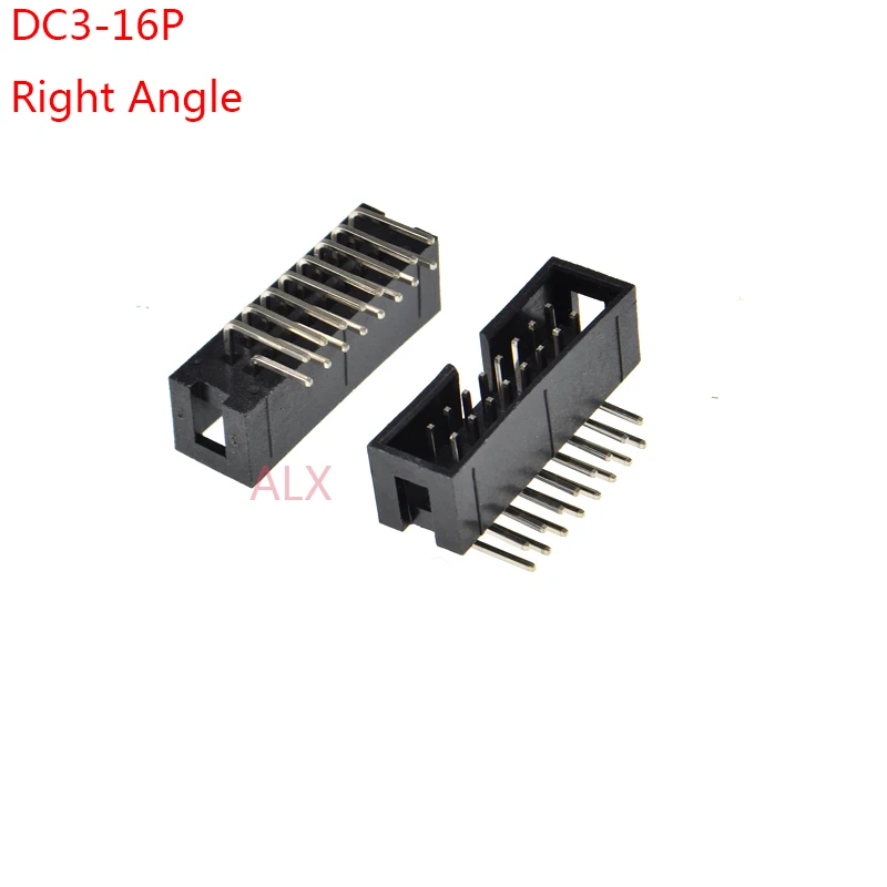 10pcs dc3-16p 2.54MM pitch JTAG ISP MALE SOCKET Right Angle idc box ...