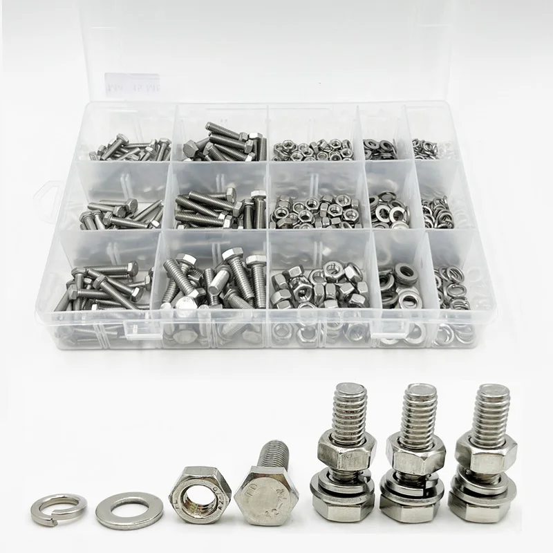 Tuerca-de-tornillo-hexagonal-de-acero-inoxidable-304-arandela-plana ...