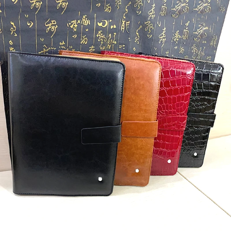 Luxury MB Notepads Black Red Brown Leather Cover Agenda Handmade Note ...