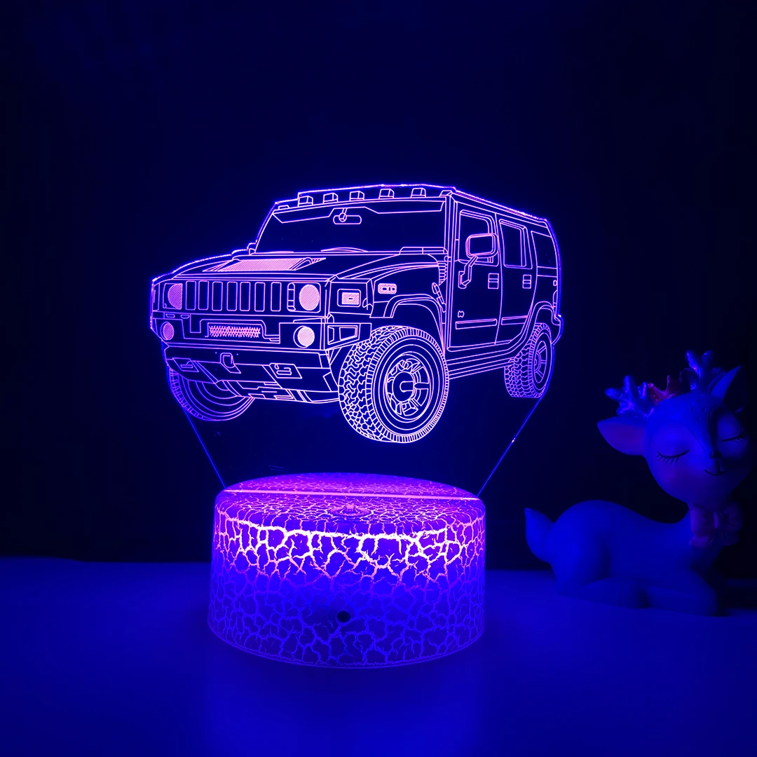 Super-car-model-3D-night-light-toy-car-illusion-light-bedroom-tabletop ...