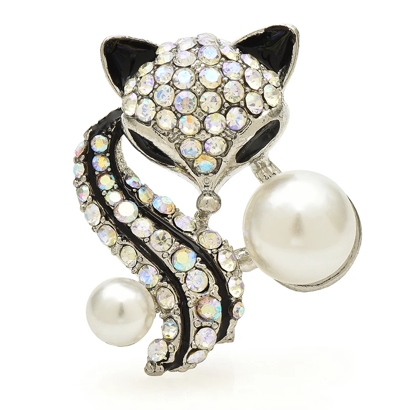 Wuli-baby-Beautiful-Pearl-Fox-Brooches-For-Women-Unisex-Classic ...