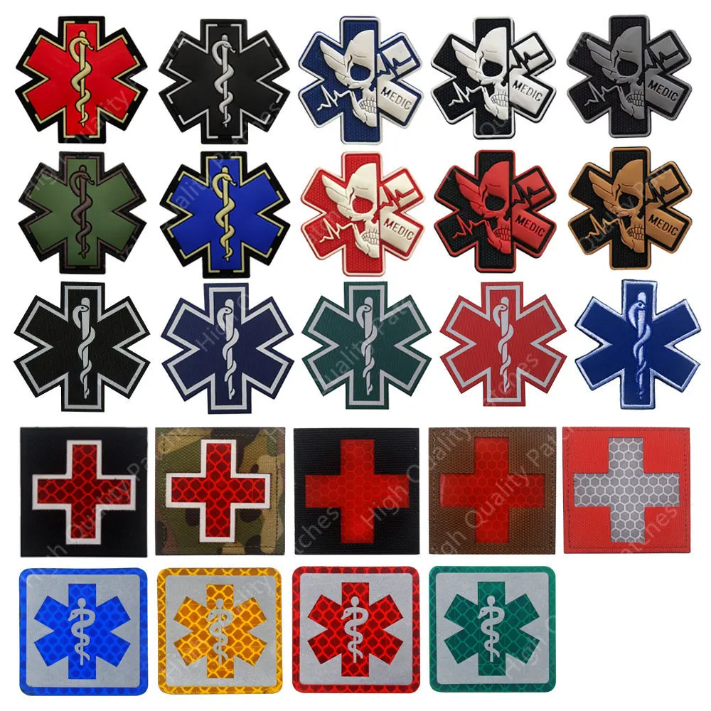 3D-PVC-Medical-PARAMEDIC-MED-Patches-IR-Infrared-Tactical-Military ...