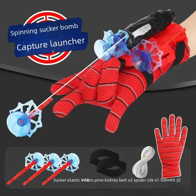 Children’s Superhero Spiderman Toy Gun Wall-mounted Soft Spring-loaded ...