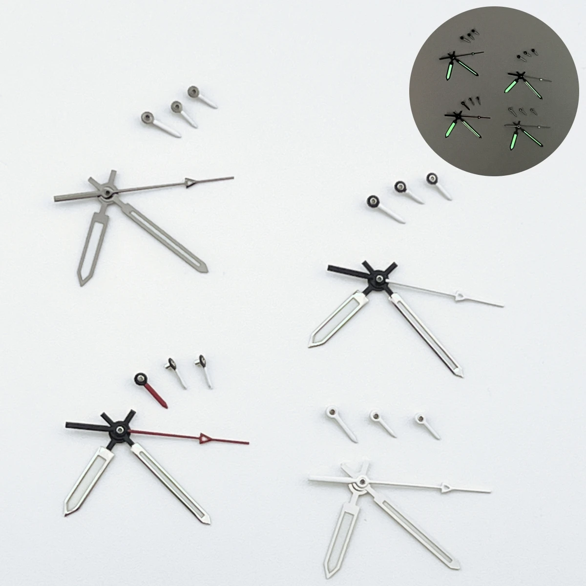 4*5*10*13*13mm 6 Silver Black Red Watch Hands Suitable for Seiko VK63 ...