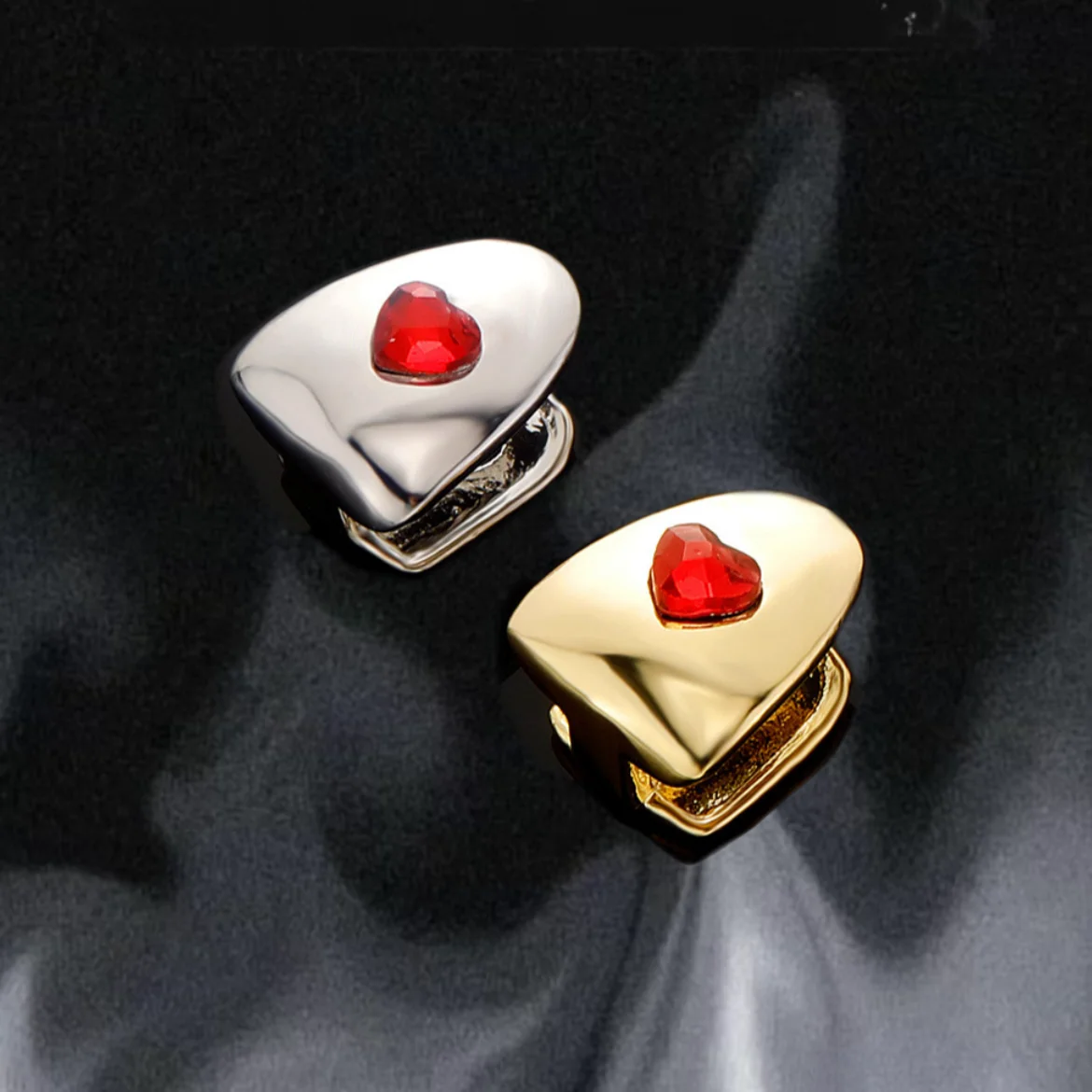 YOUNGX-Single-Red-Heart-Crystal-Teeth-Grillz-Hip-Hop-CZ-Stone-Tooth ...