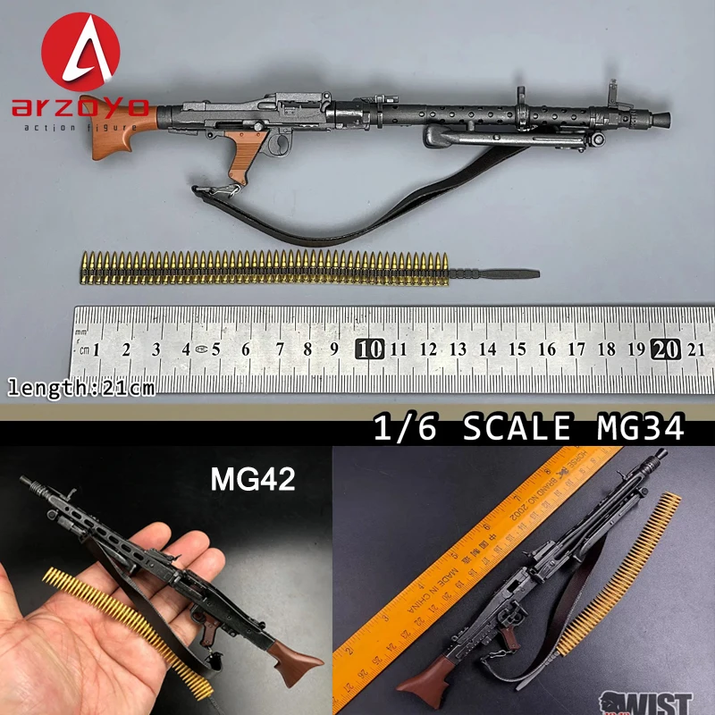 1/6 Scale MG42 MG34 Machine Gun Model PVC MaterialFor Action Figure ...