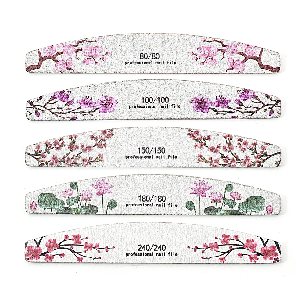 5pcs Half Moon Nail Files National Style Series Professional Nail ...