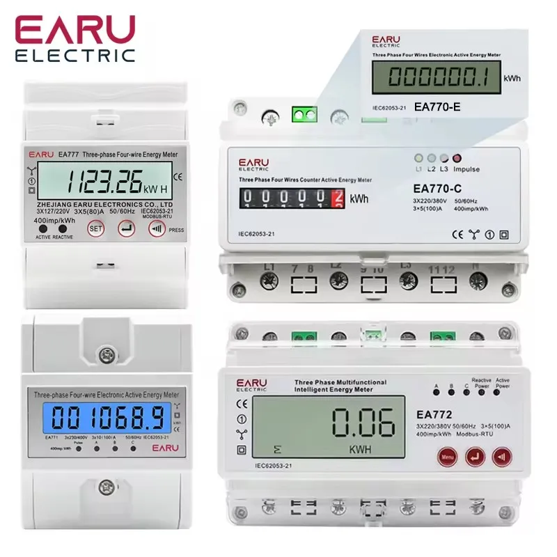 Three-Phase-Four-Wires-Eelectronic-Active-Energy-Meter-kWh-Power ...