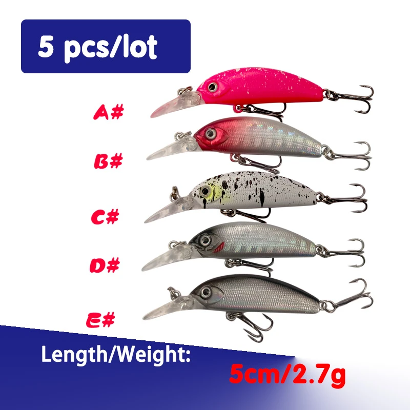 5pcs-lot Sinking Minnow 2.7g 5cm Accessories Spinning Silicone Bait ...