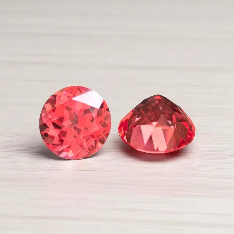 Lab Grown Padparadscha Round Shape Fire Lotus Charm Beads for Diy ...