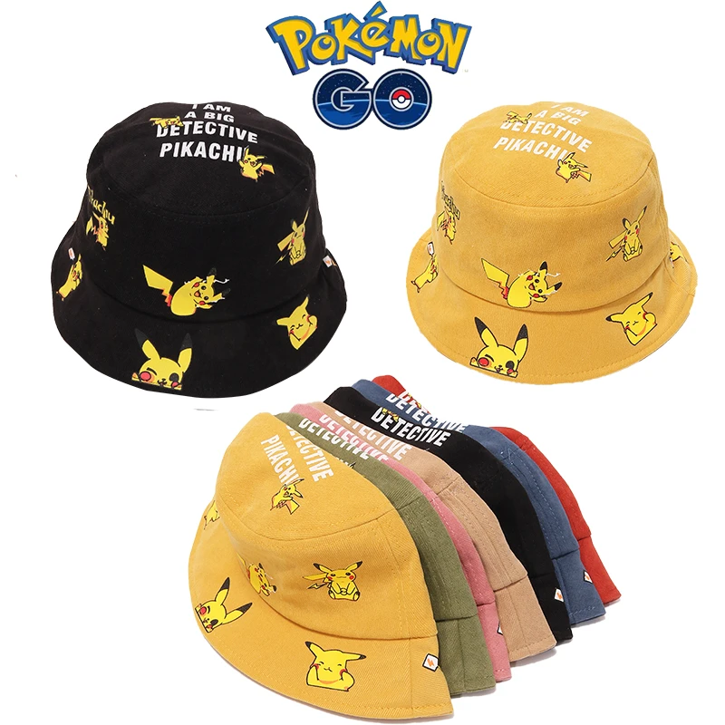 Cartoon Anime Pokemon Pikachu New Children's Bucket Hats Fisherman Cap ...