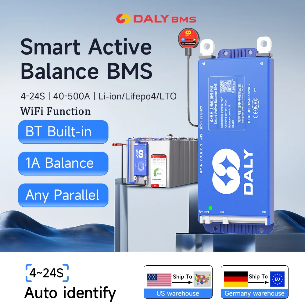 Daly Smart Balance BMS 4S 5S 8S 24V 16S 48V 40A 60A 80A 100A 150A 200A ...