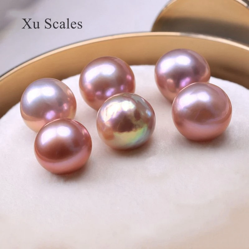 Natural-Fresh-Water-Color-Edison-Pearl-Loose-Bead-12-13mm-Round-Purple ...