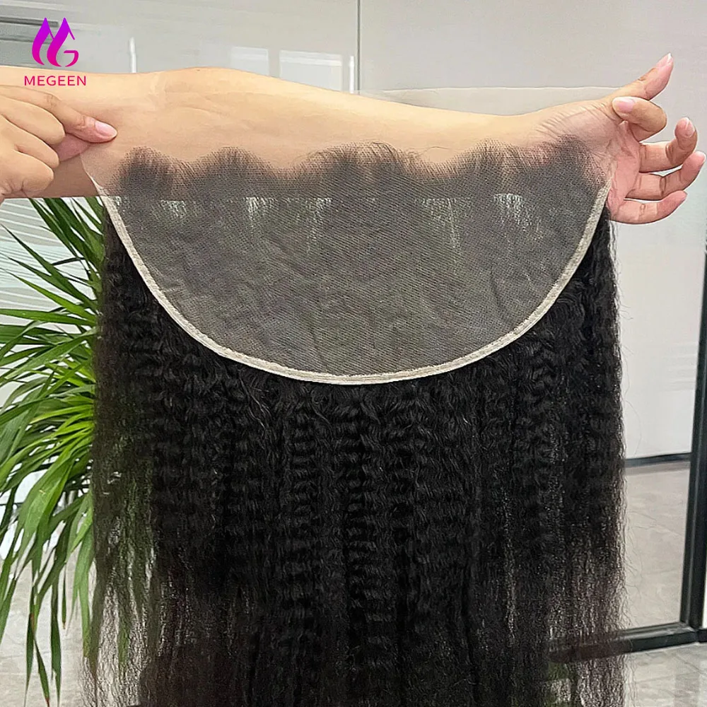 Megeen-13X6-Hd-Lace-Frontal-Only-Kinky-Straight-Human-Hair-Frontal-Pre ...