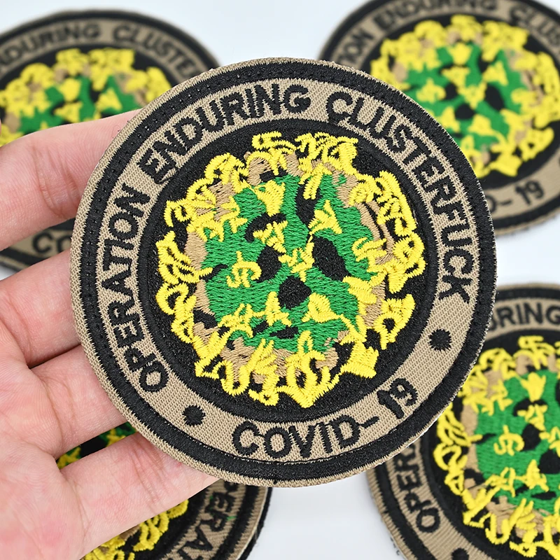 Enduring Hook Loop Patch Badge Disease-19 Applique Commemorate Insignia ...