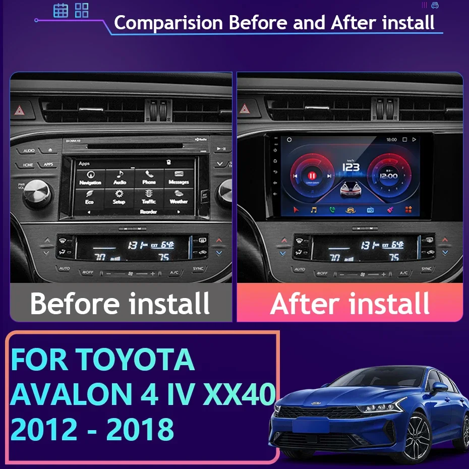Car Radio Android 13 Carplay For Toyota Avalon 4 IV XX40 2012 - 2018 ...