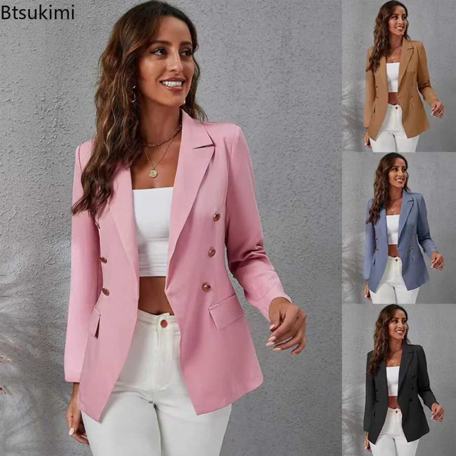 Blazer elegante para mujer, chaqueta lisa de manga larga, cárdigan ...