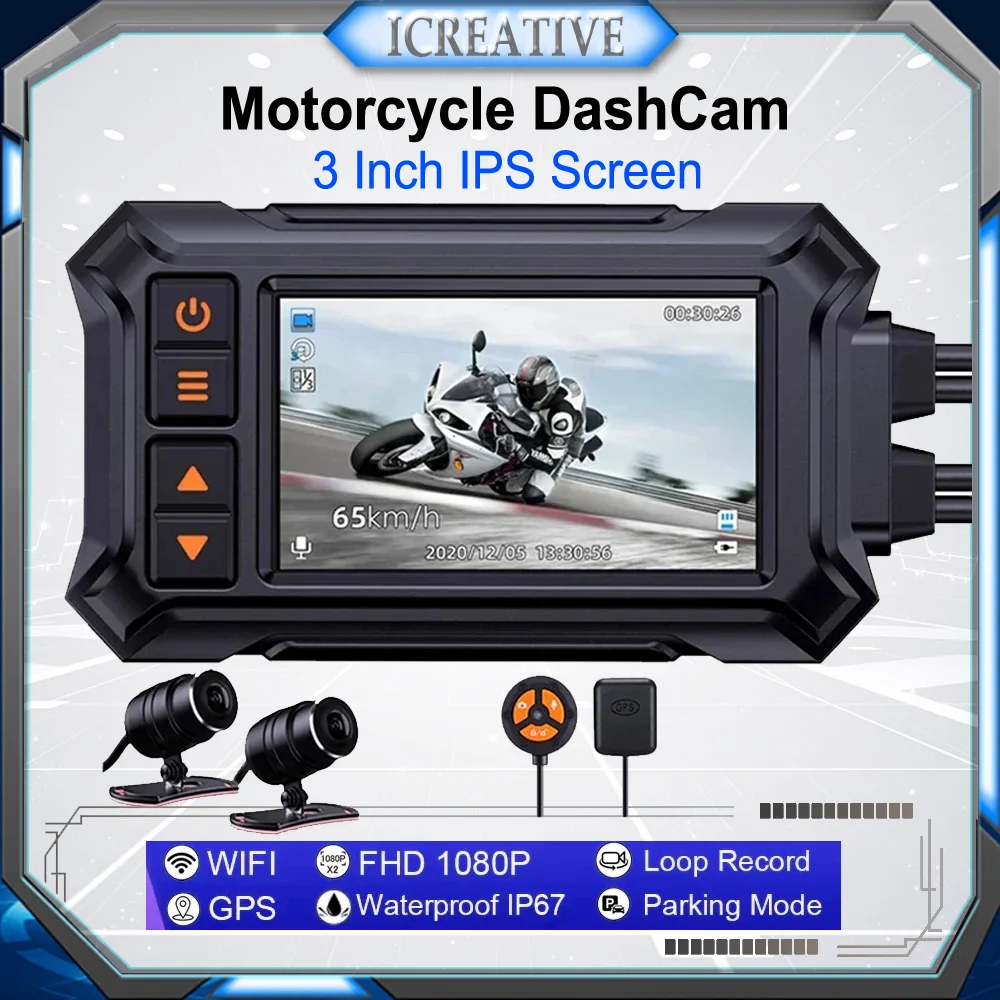 Motorcycle-Dashcam-Dual-Lens-1080P-Full-HD-Night-Vision-Cam-Anti-shake ...