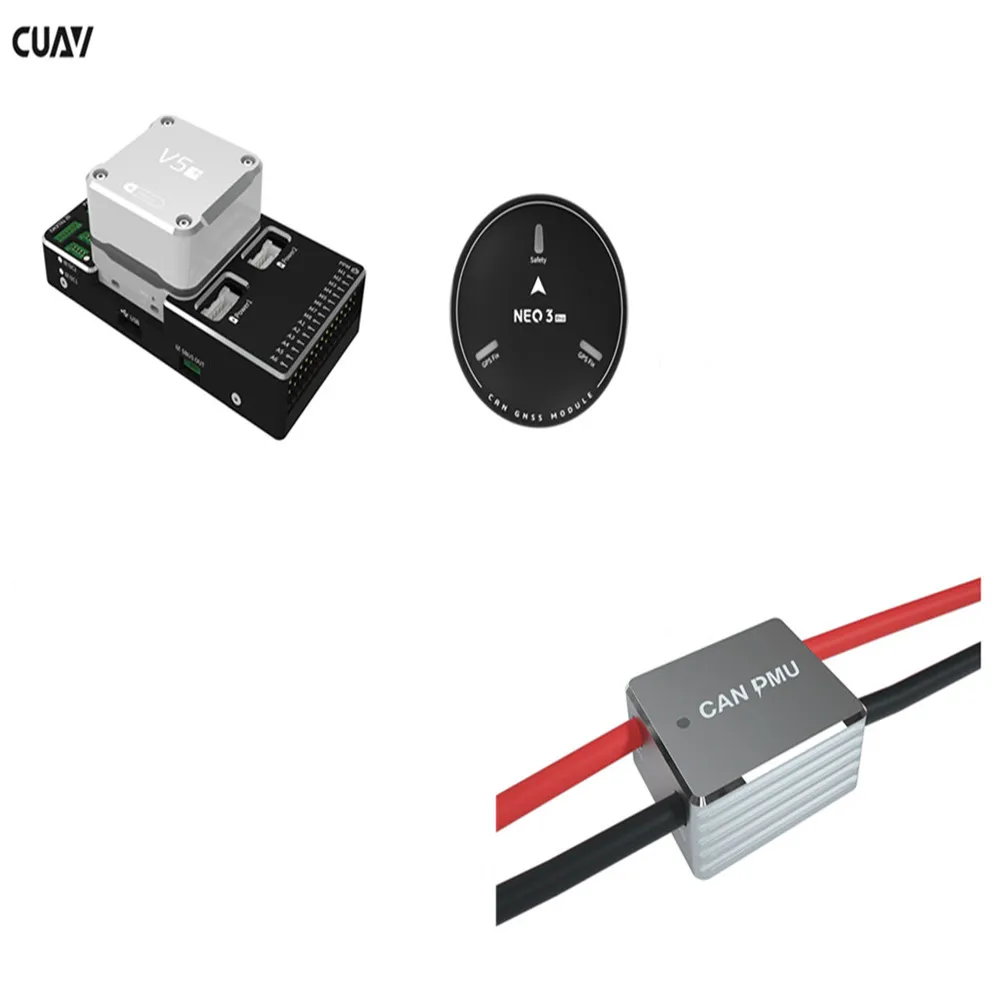 CUAV Pixhawk 드론 Fpv V5 + 비행 컨트롤러, NEO 3 Pro GPS 및 CAN PMU 전원 모듈 콤보 ...