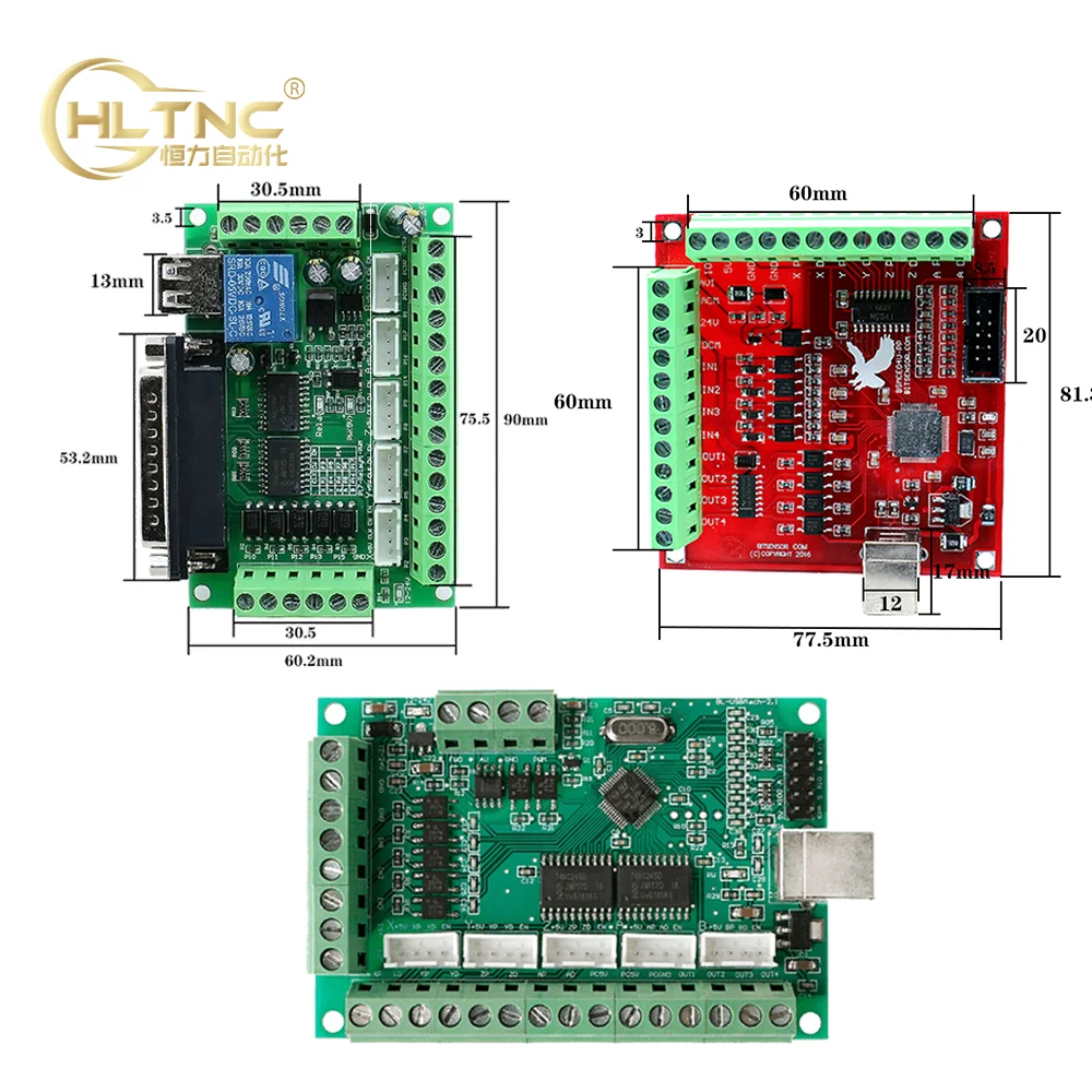 HLTNC CNC Controller MACH3 system 4 axis USB / 5 axis DB25 LPT motion ...