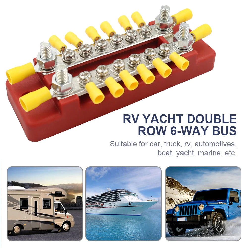 Busbar Terminal Block 50A Copper Bus Bar Black Red Copper Busbar ...