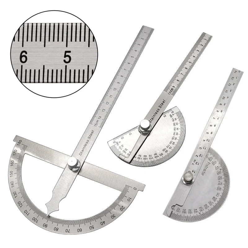 Protractor-Angle-Ruler-Stainless-Steel-Goniometer-Dividing-Gauge-Angle ...