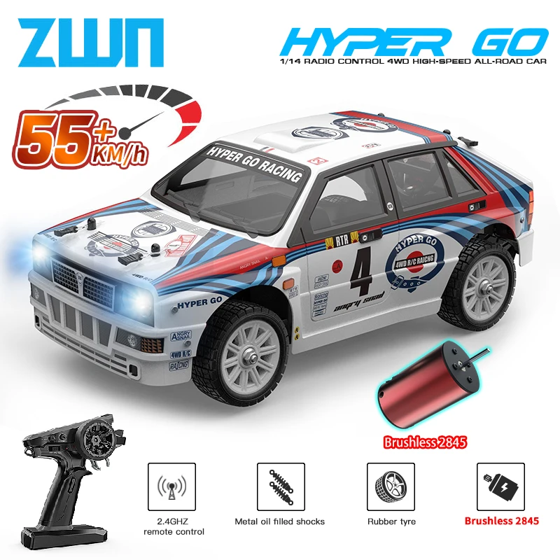 MJX Hyper Go 14301 14302 1/14 RC Car 2.4G 4WD Brushles Elétrica de Alta ...