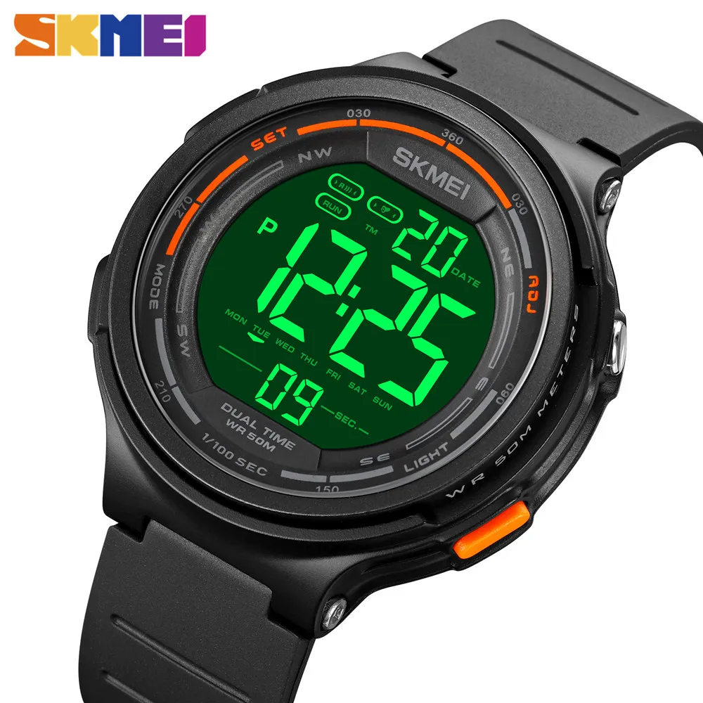 SKMEI-New-LED-Light-Digital-Mens-Sport-Watches-Count-Down-5Bar ...