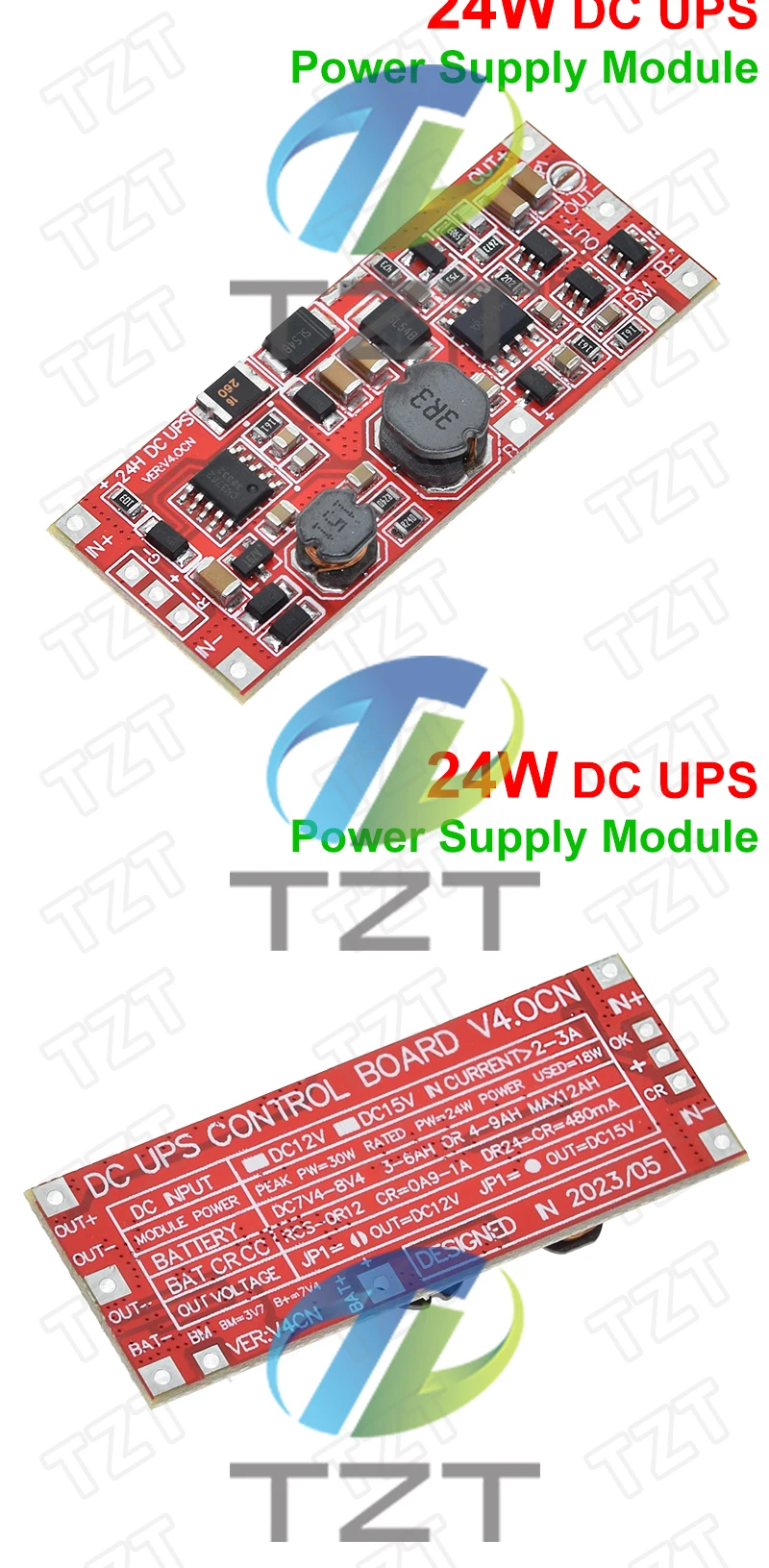 TZT DC 12V/15V 24W 1A UPS Power Supply Module Uninterruptible Power ...