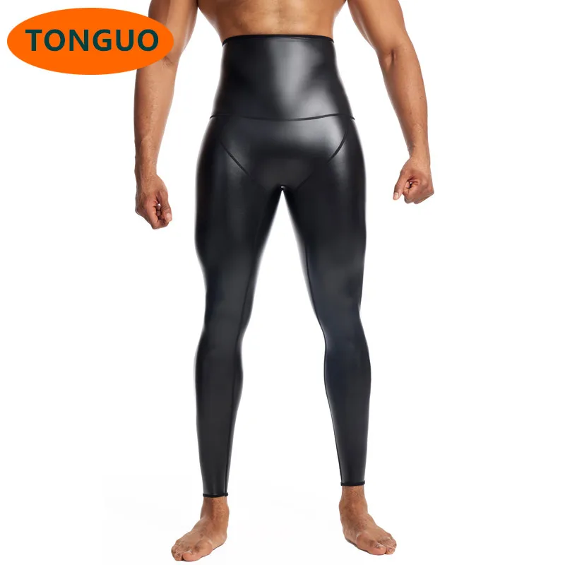 New-Black-Cowboy-Leather-Pants-Motorcycle-Riding-Pants-Men-s-High-Waist ...