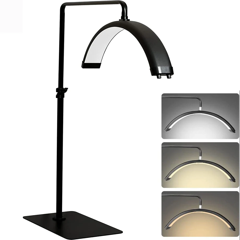40w Lash Light Makeup Lamp Extension Half Ring Moon Floor Lamp For ...