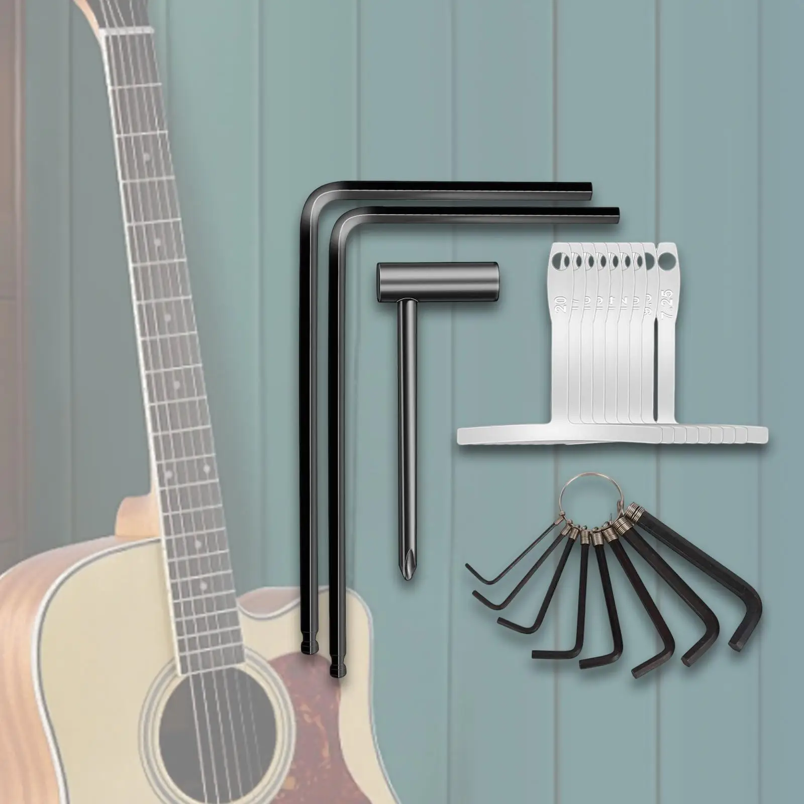 20Pcs-Guitar-Rod-Wrench-Set-Hex-Wrenches-Luthier-Tools-Radius-Gauge-for ...