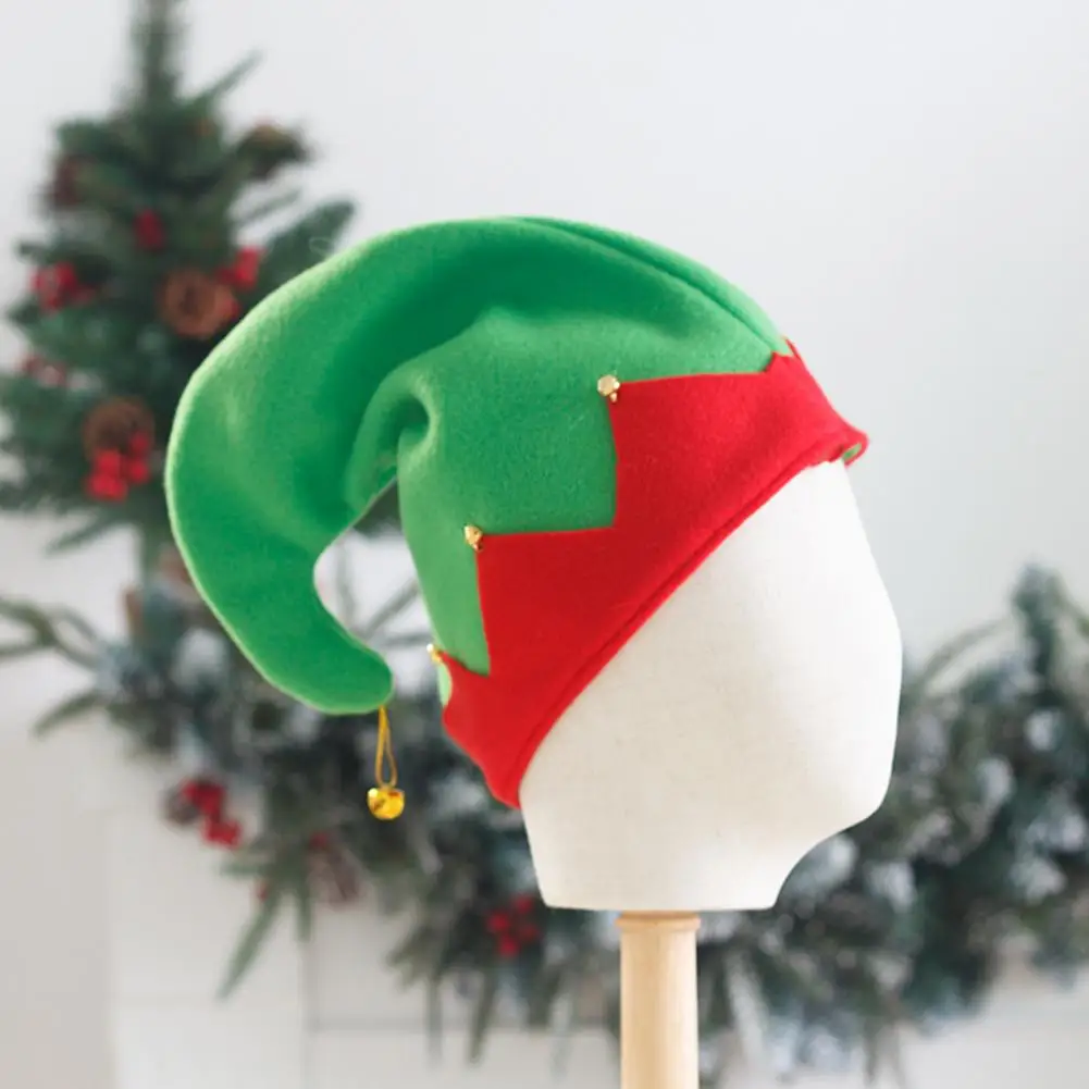 Christmas-Elf-Hat-Adult-Kids-Elf-Plush-Caps-with-Metal-Bell-Santa-Hat ...