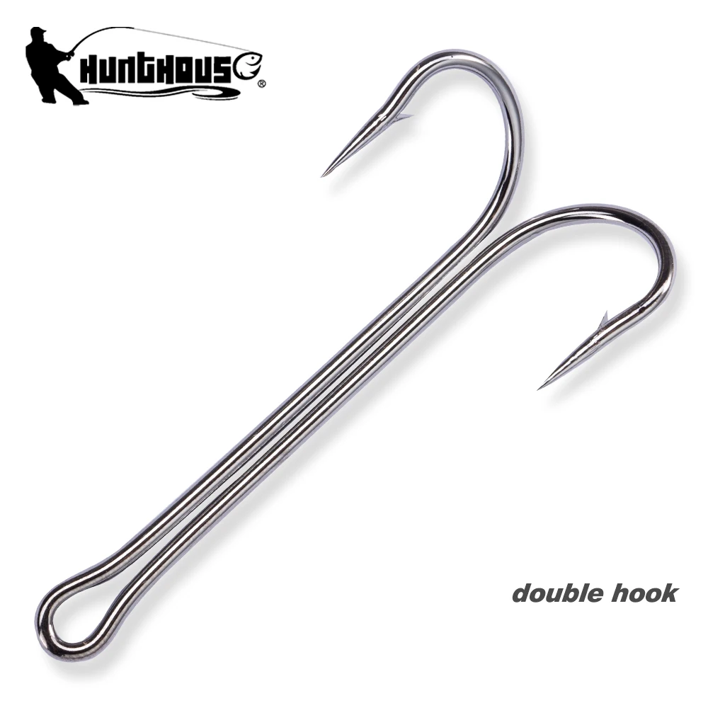 HuntHouse fishing double hook Stainless Steel weedless winter double ...