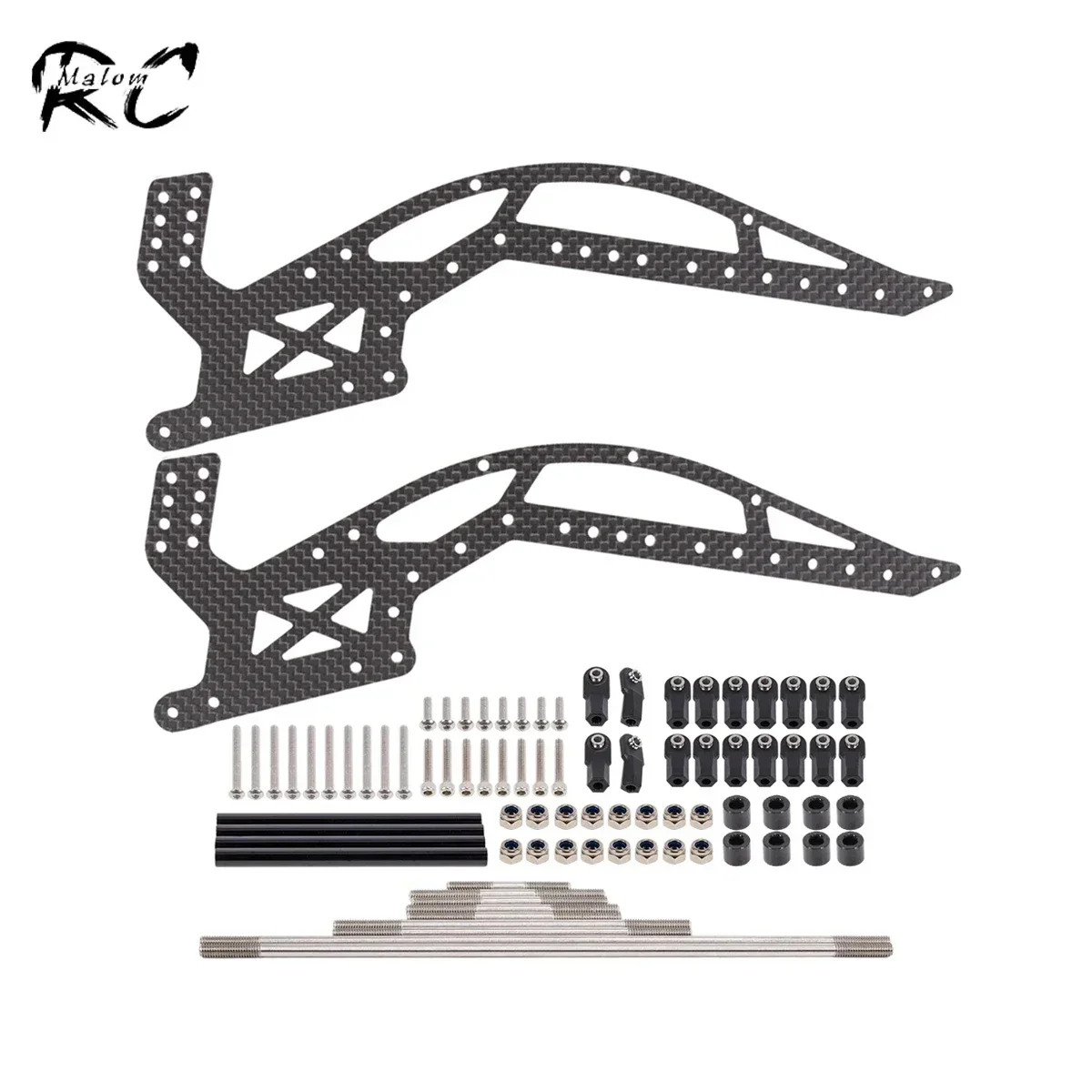Carbon-Fiber-Chassis-Kit-with-Aluminum-Tubes-for-1-10-RC-Rigs-Capra-F9 ...