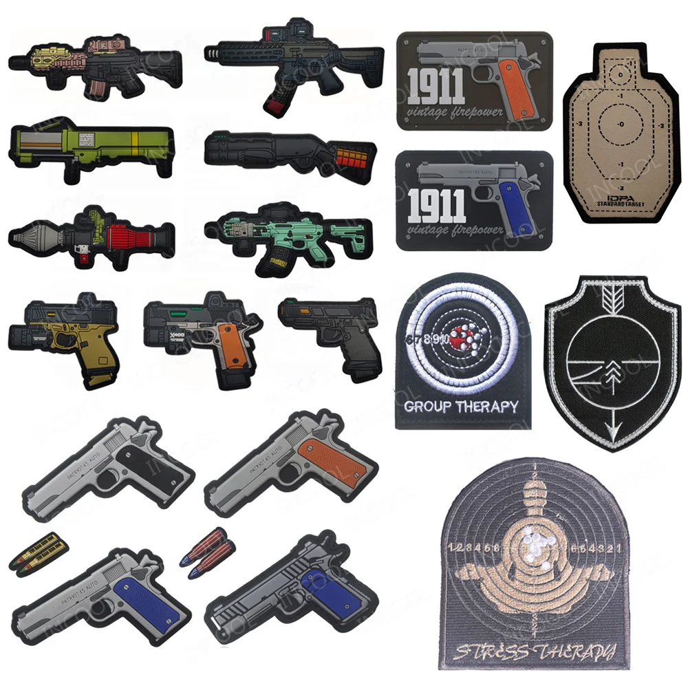 3D-PVC-Rubber-Gun-Patch-AK47-Hook-Patches-Embroidered-Target-Shooting ...