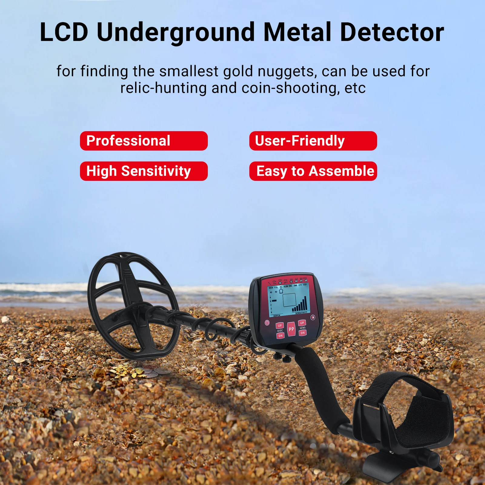 GC-1073-High-Sensitivity-Underground-Metal-Detector-Waterproof-Gold-Detectors-Lightweight-with ...