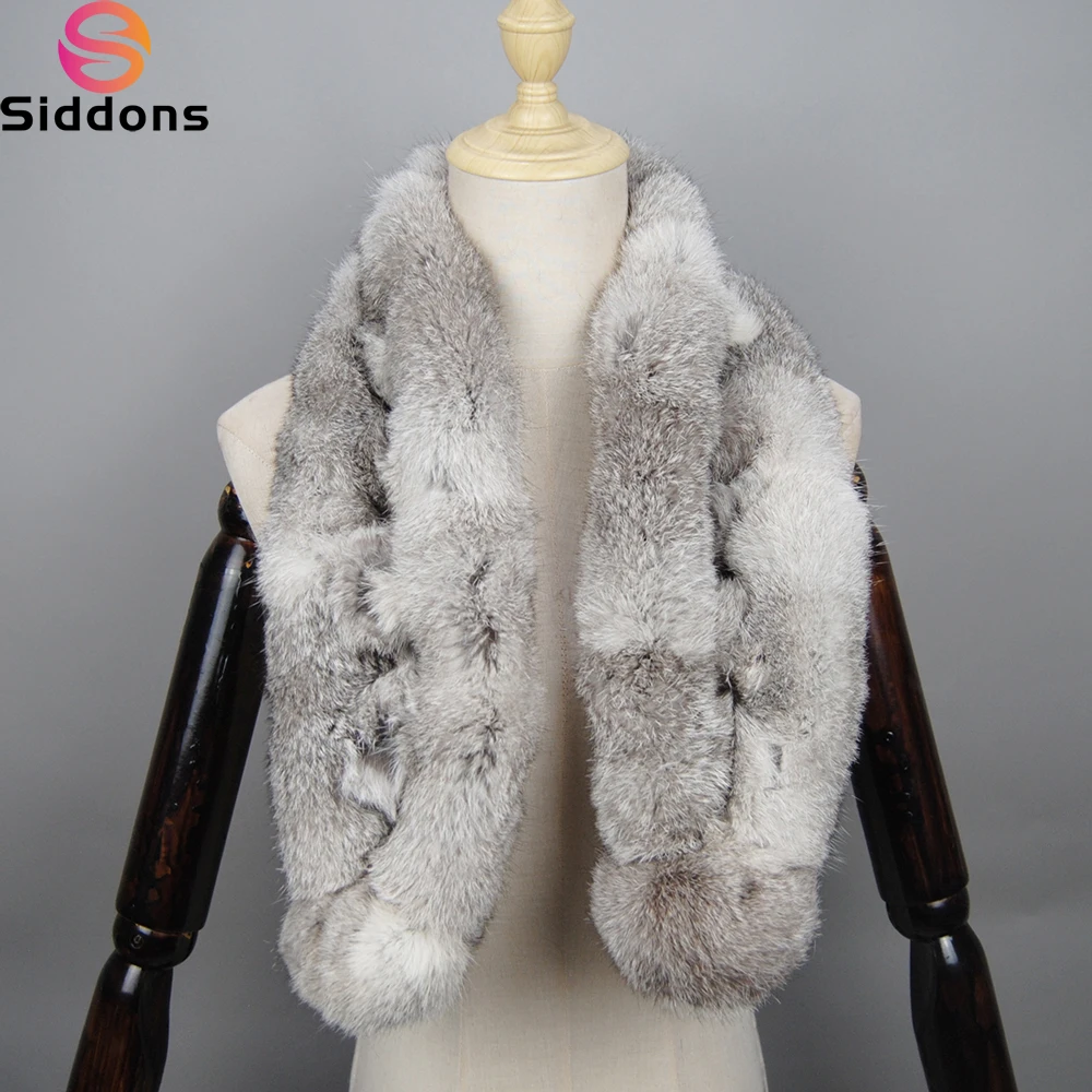 Winter Scarf Luxury Natural Real Rabbit Fur Warm Scarf Fashion Soft ...