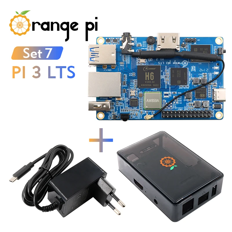 Orange Pi 3 LTS+Black Case+5V3A Type-C Power Supply,Open Source Mini PC ...
