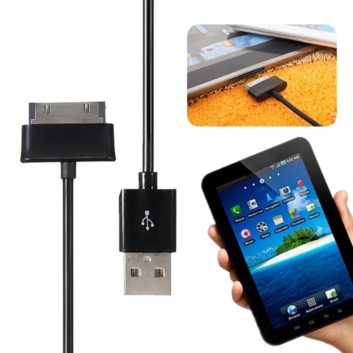USB-Cabo-de-Carga-para-Samsung-Galaxy-Tab2-GT-P3113TS-Tablet-P3110 ...