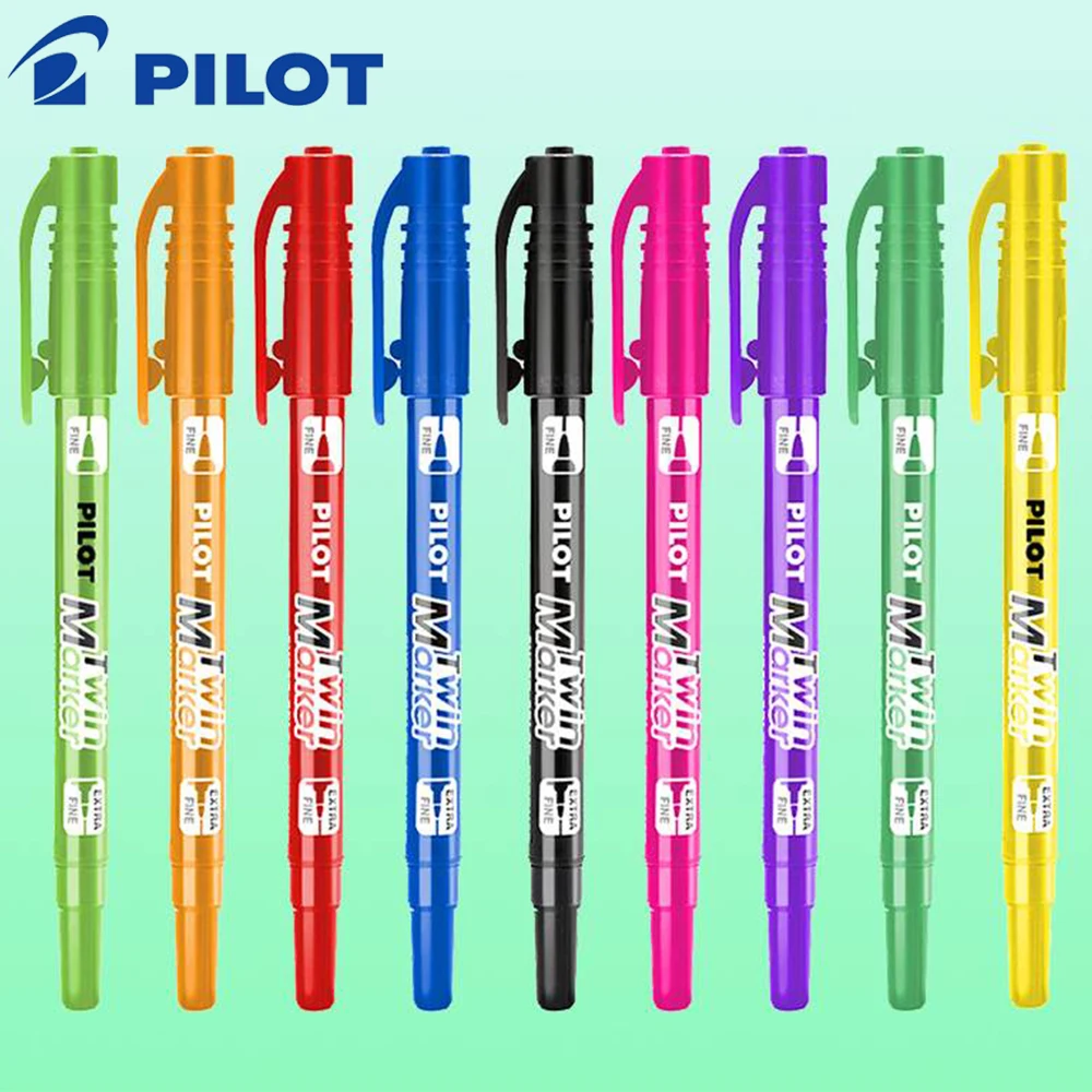 12pcs-PILOT-Marking-Pen-SCA-TM-Small-Double-Head-Oil-Colored-Painting ...