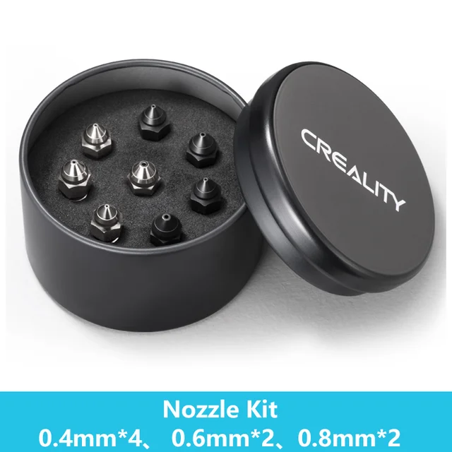 CREALITY Official 8PCS K1 Nozzle Kit Copper Alloy Hardened Steel 600mm ...