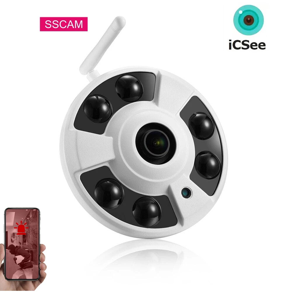1080P-Wireless-IP-Dome-Camera-P2P-iCSee-Wifi-180-Degree-Wide-Angle ...